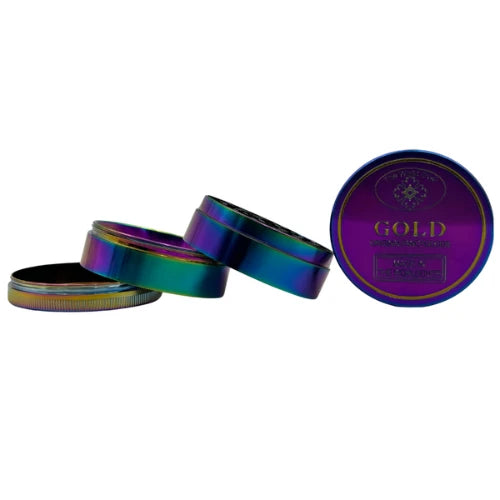 Arsenal Glass Rainbow Gold Coin 61mm 4 Piece Grinder | Bongs Canada