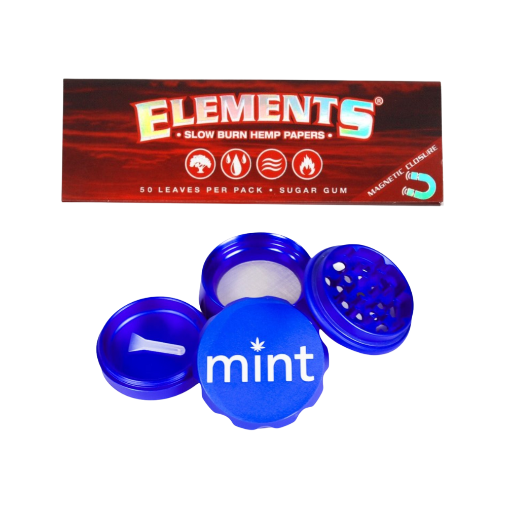 Big Minty - Blue + Elements Slow Burn Rolling Papers Bundle — Bongs Canada
