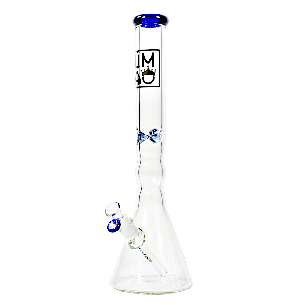 18" LMAO Glass Wavy Beaker Bong (7mm) - Bongs Canada
